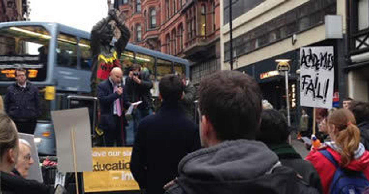 Forced School Academisation Protest Rally at Nottingham Speakers ...
