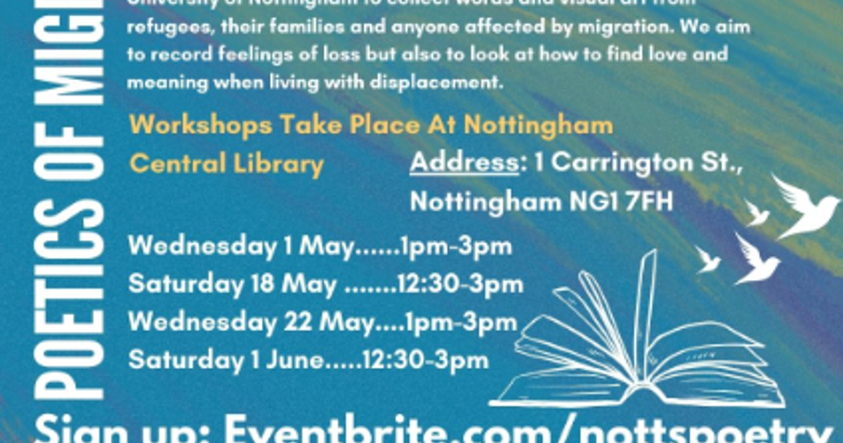 Poetics Of Migration Workshop - Leftlion - Nottingham Culture